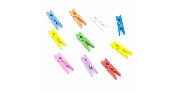 Renkli Büyük Ahşap Poşet Mandalı